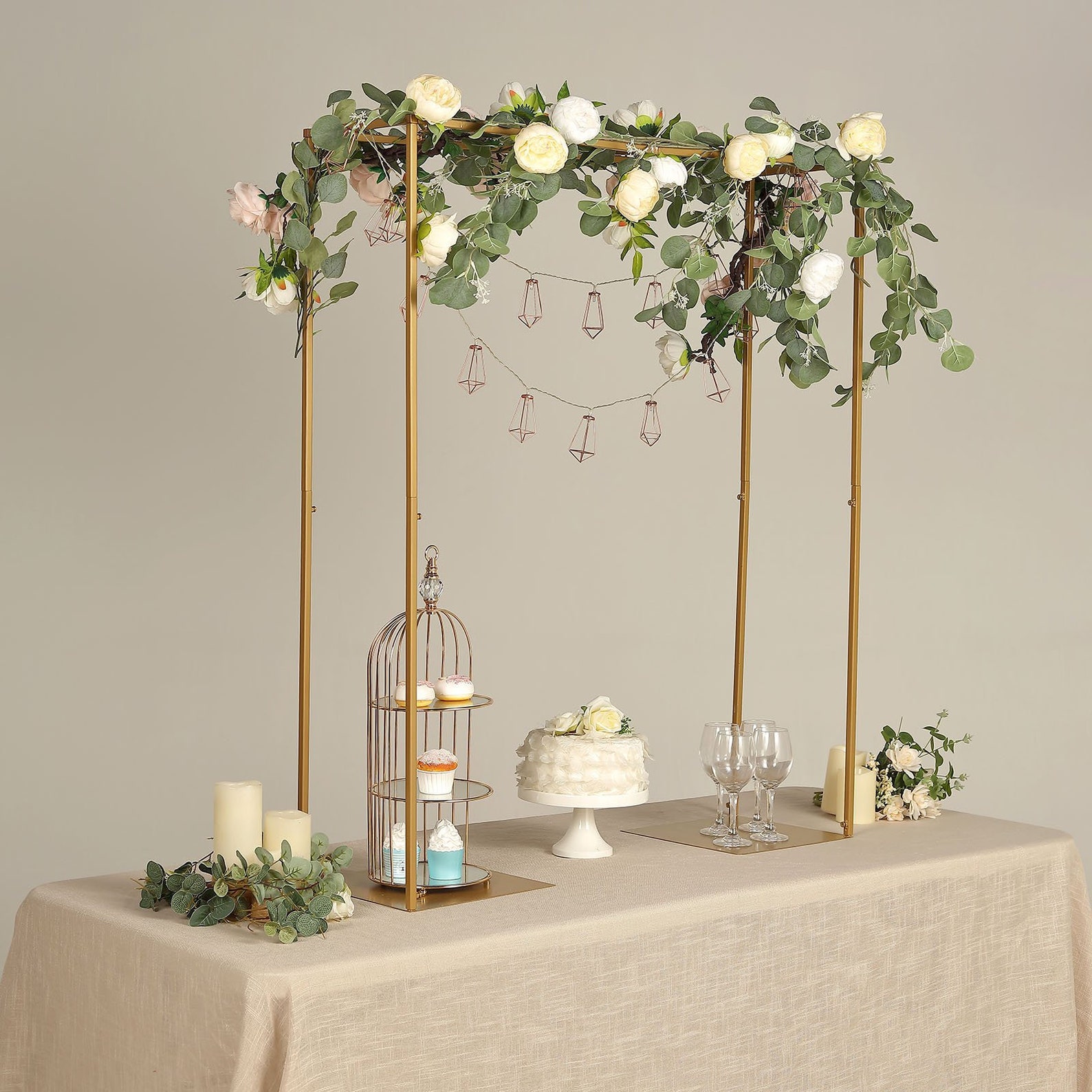 48" | Adjustable Over the Table Stand, Square Metal Arch, Wedding Decor ...