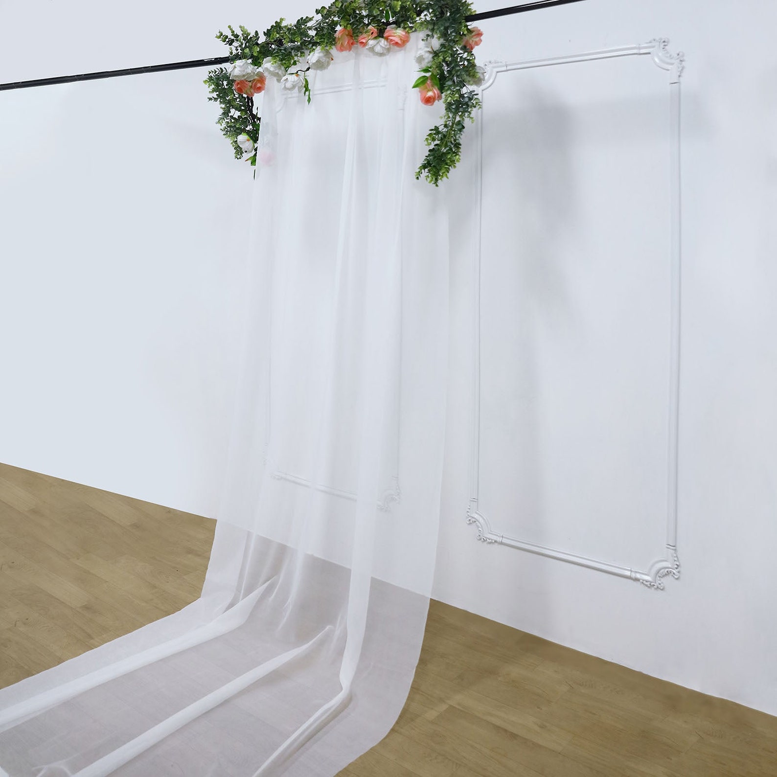 14ft White Sheer Voile Chiffon Fabric Draping Panels 5 Ft Wide for ...