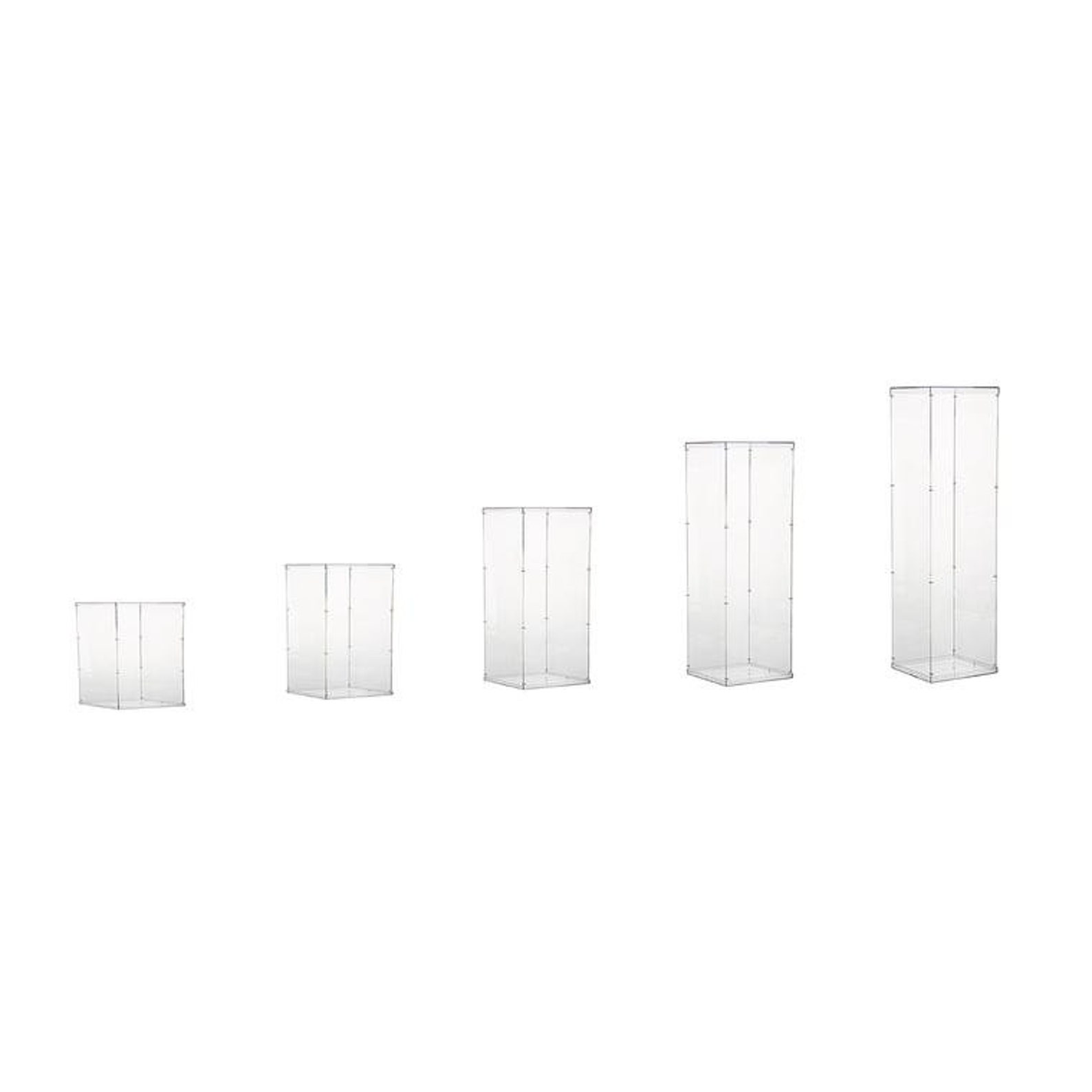 Set of 5 Clear Acrylic Display Boxes Pedestal Stand Riser - Etsy