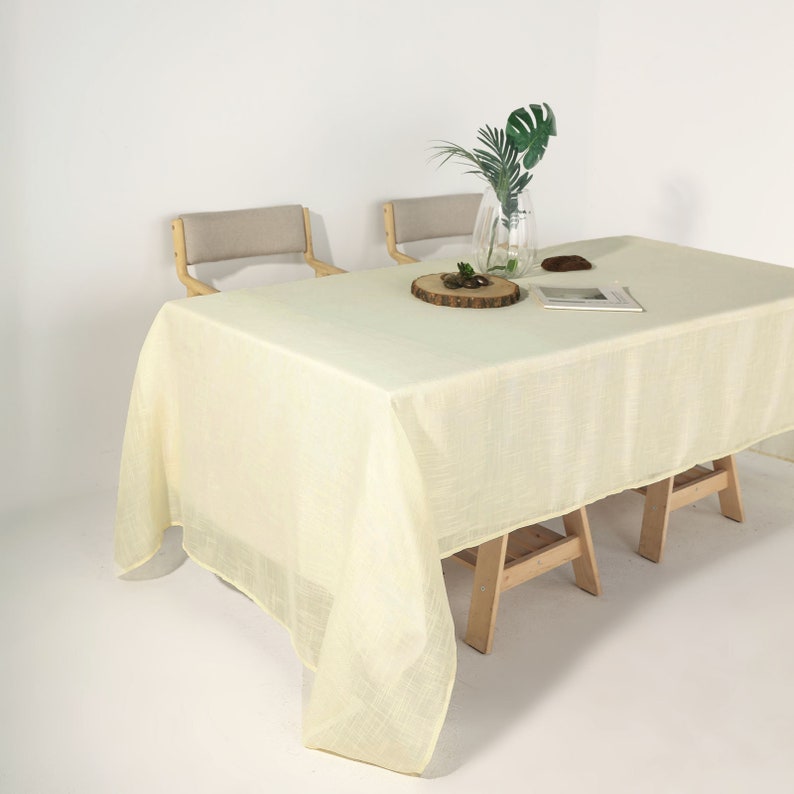 60x126 Ivory Premium Faux Linen Rectangular Tablecloth - Etsy