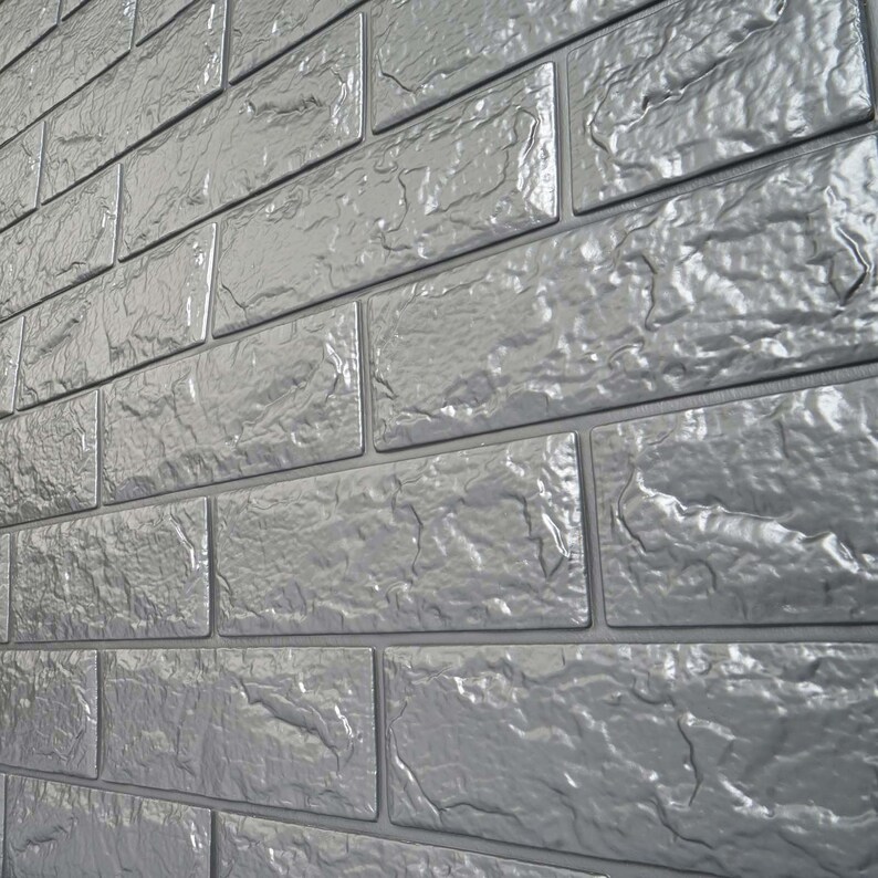 10 Pack 58 Sq.ft Silver 3D Brick Wallpaper Self Adhesive - Etsy