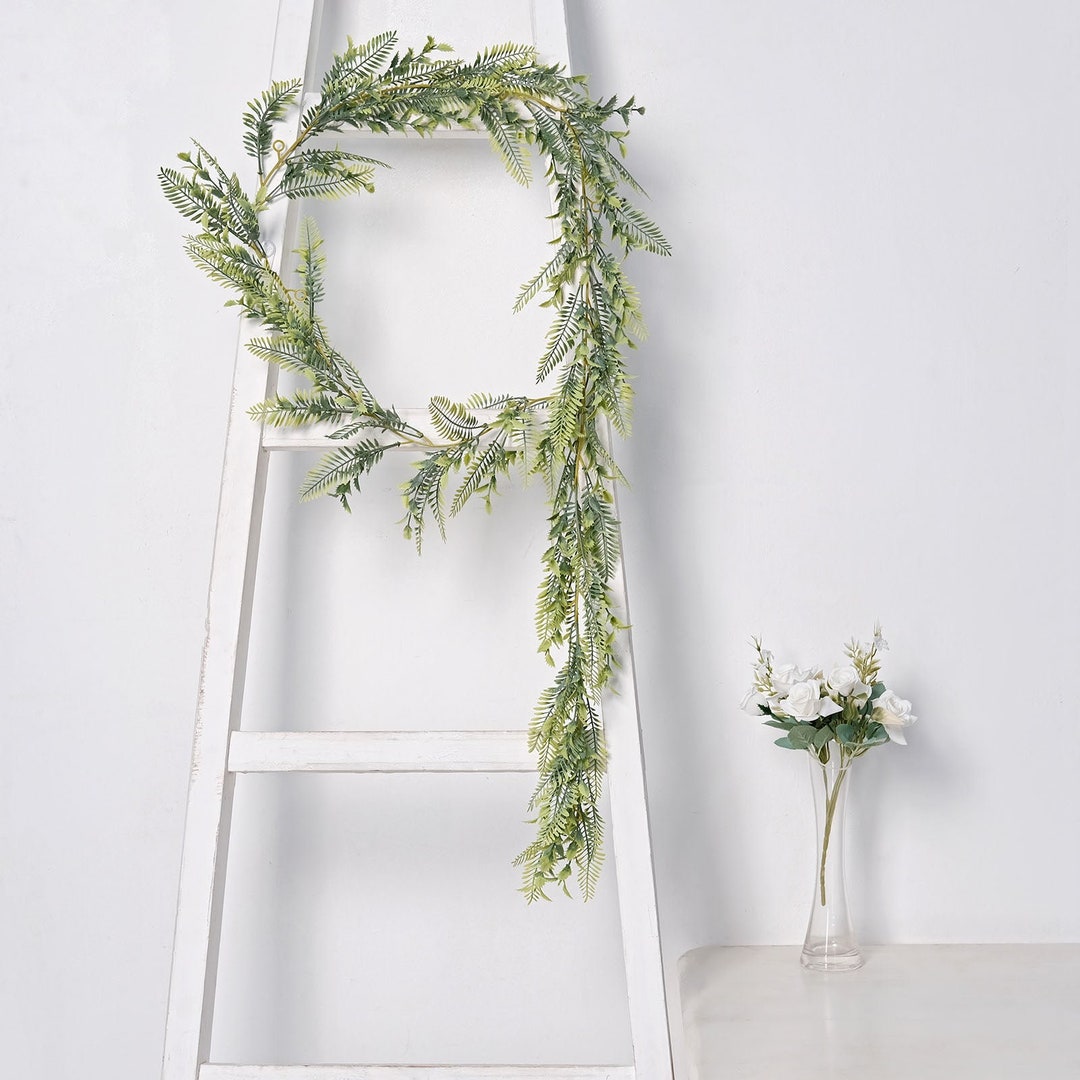 6ft Boston Fern Artificial Garland, Faux Greenery Garlands, Hanging ...
