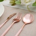 24 Pack - 8" Rose Gold Modern Flatware Set, Heavy Duty Plastic ...