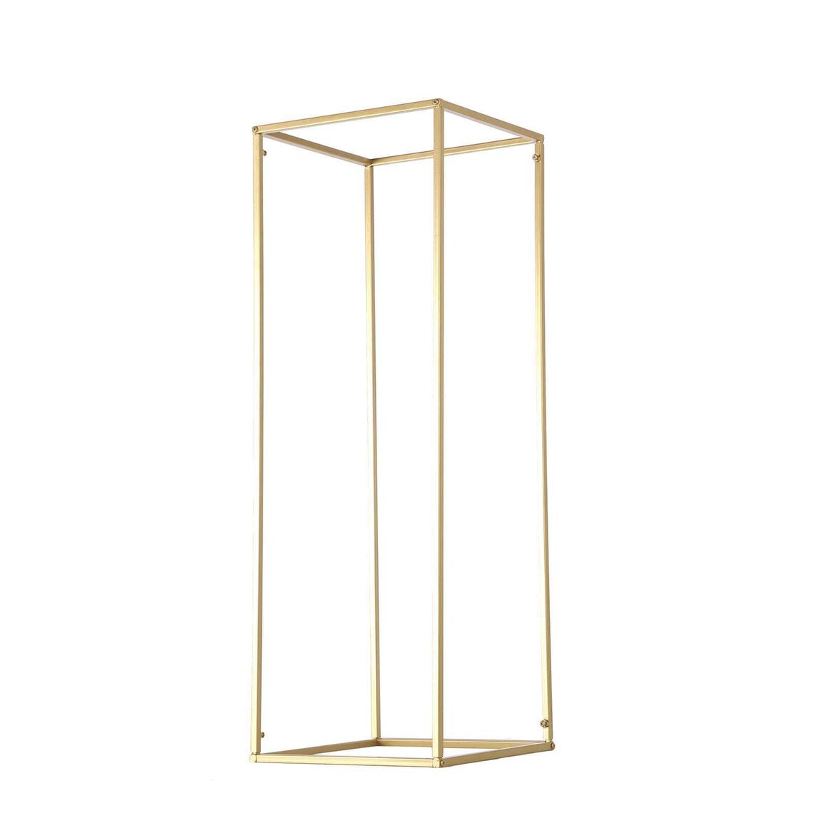 Set of 2 - 32" Matte Gold Metal Stand, Flower Stand, Geometric Metal ...