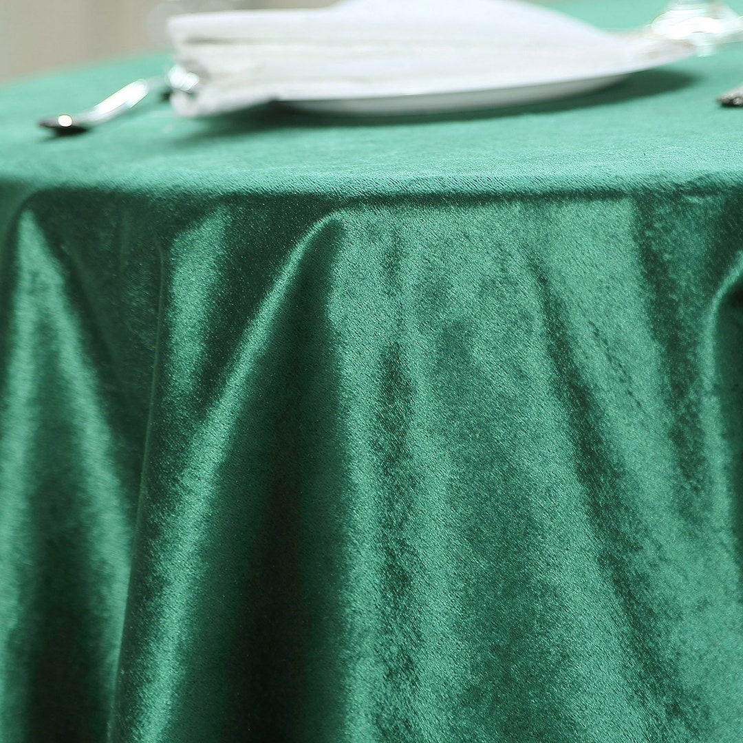 72" Square Velvet Table Overlay, Hunter Emerald Green Velvet Wedding ...