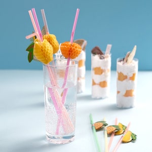 50 Pack | Multi-colored Tropical Pool Party Drinking Straws ...