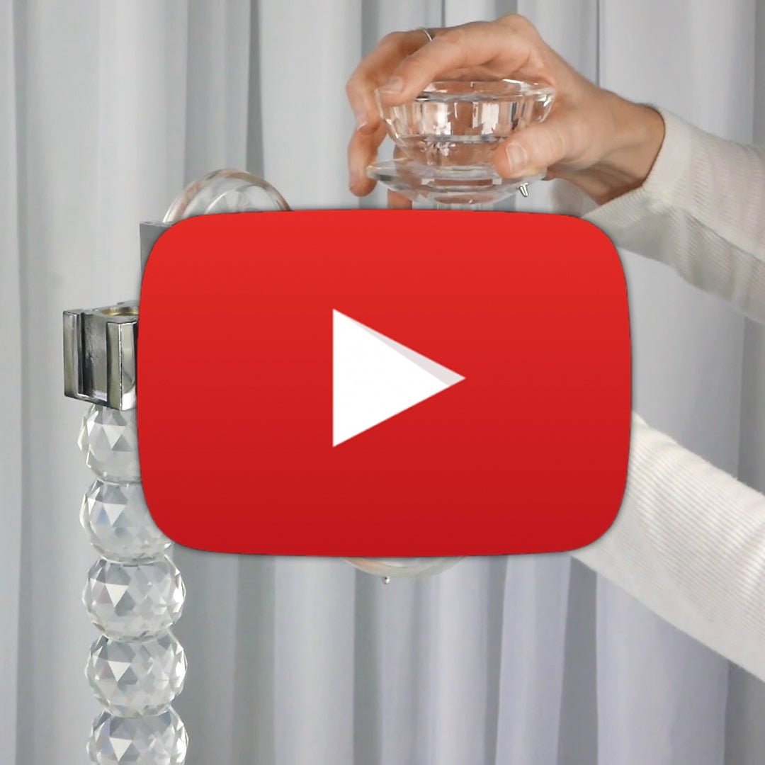 40 Tall 5 Arm PREMIUM Hurricane Taper Crystal Glass | Etsy