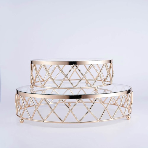 14 Geometric Cake Stand Gold Display Riser Metal Cake - Etsy