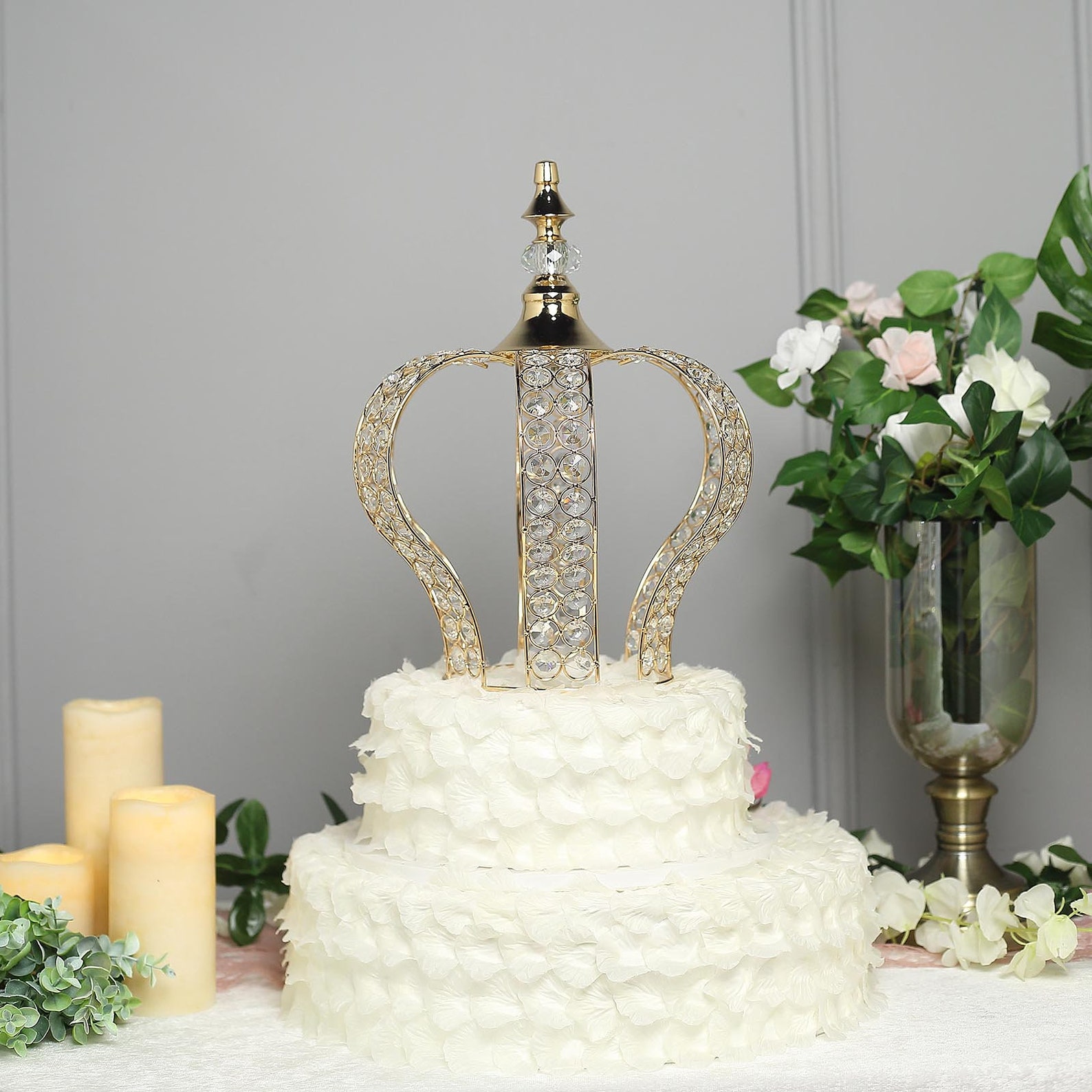 14 Gold Cake Toppers With Acrylic Crystals Royal Crown - Etsy