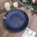 10 Pack 10 Glossy Navy Blue Round Plastic Dinner Plates With Gold Rim ...
