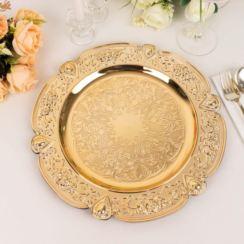 Scalloped Charger Plates - Etsy