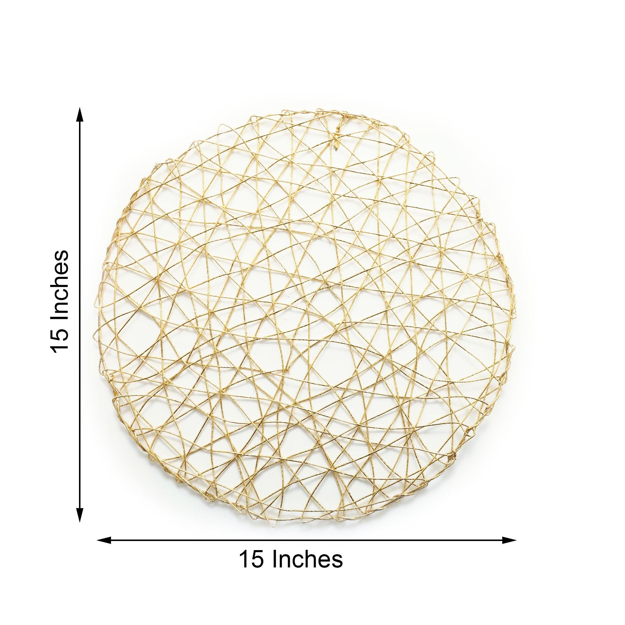 6 Pack 15 Gold Metallic String Woven Placemats Round - Etsy