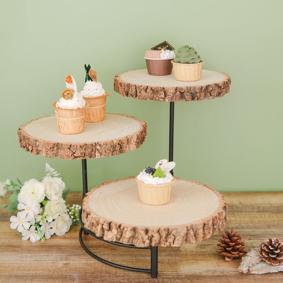 Tree Trunk Cupcake Stand Rustic Wood Slice Cupcake Stand DIY