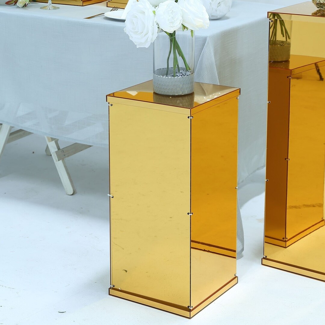 24 Gold Acrylic Pedestal Riser Acrylic Display Box - Etsy