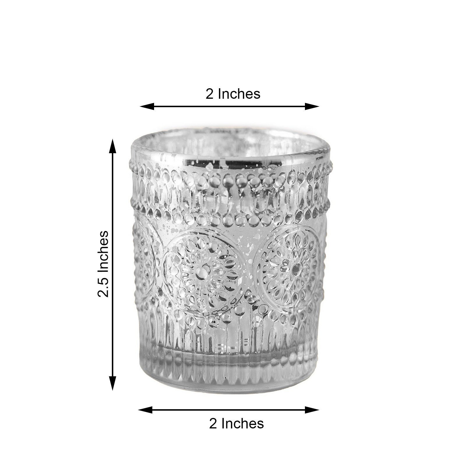 6 Pack Silver Mercury Glass Candle Holders Votive Tealight Etsy