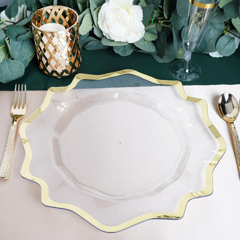 13 Clear Plastic Charger Plates Plate Chargers Round - Etsy