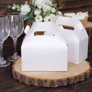 25 Pack | Classic White Party Favor Boxes, Gift Tote Boxes, Gable Boxes ...