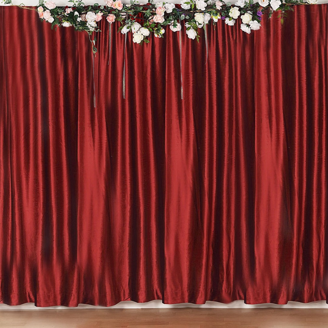 Wine Velvet Backdrop, Photo Booth Backdrop Velvet Curtain Drapes ...