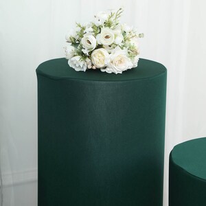 Set of 5 | Hunter Emerald Green Spandex Cylinder Covers, Plinth Display ...