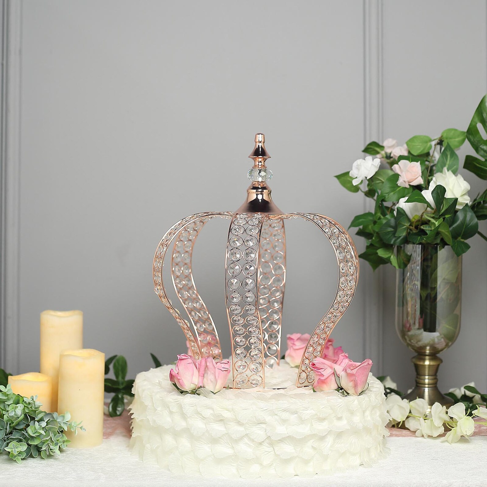 16 Rose Gold Cake Toppers With Acrylic Crystals Royal - Etsy