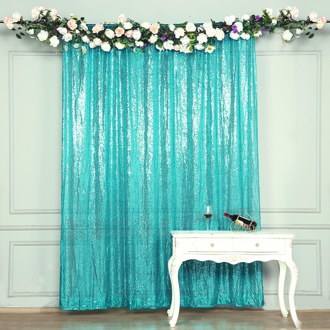 Turquoise Glitz Sequin Backdrop Photo Booth Backdrop Sequin - Etsy