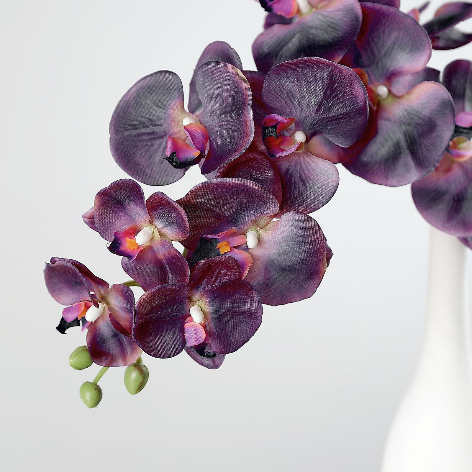 2 Stems 40 Eggplant Artificial Long Stem Orchids Silk - Etsy