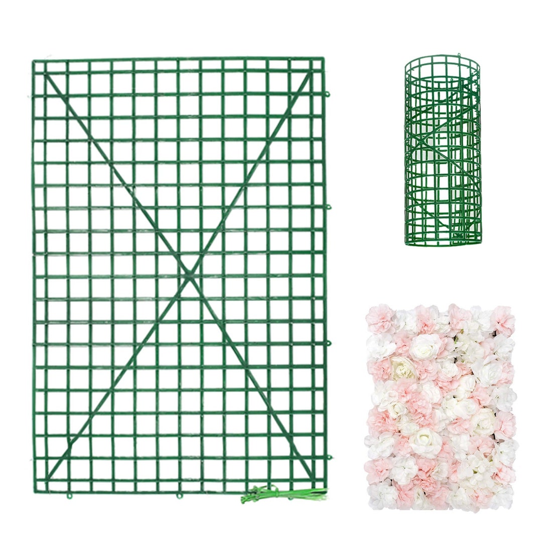 10 Pack 24x16 Dark Green Plastic Mesh Flower Wall Panel Fence ...