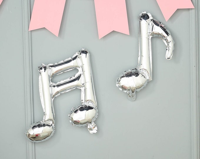 Silver Balloons 18 Inch Quaver Musical Note Balloon Silver Music Clef ...