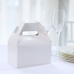25 Pack | Classic White Party Favor Boxes, Gift Tote Boxes, Gable Boxes ...