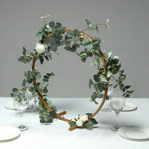 20" Gold Wedding Arch Centerpiece, Metal Hoop Wreath Tabletop Decor - Etsy