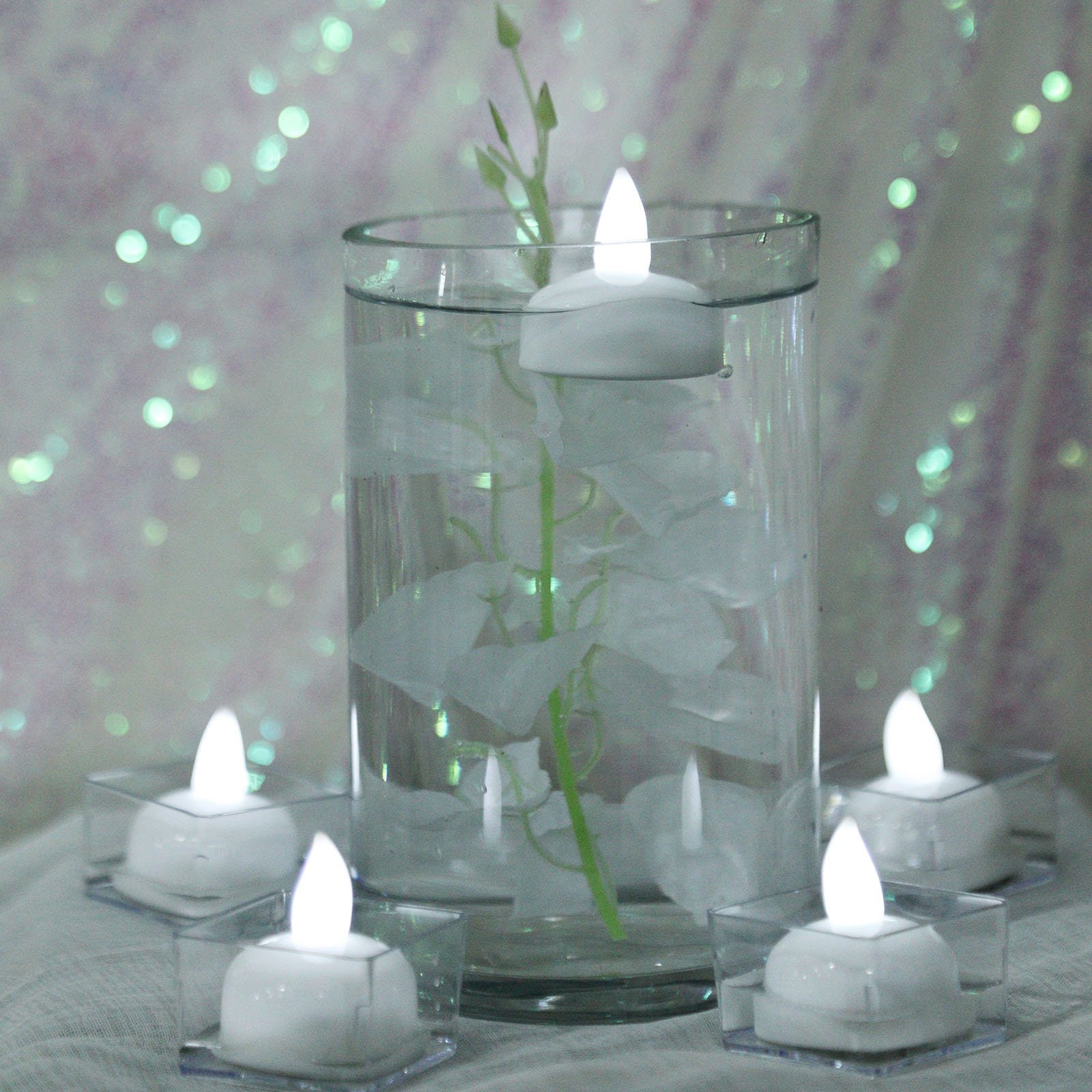 12 Pack | White Floating LED Candles, Flameless Candles, LED Party ...