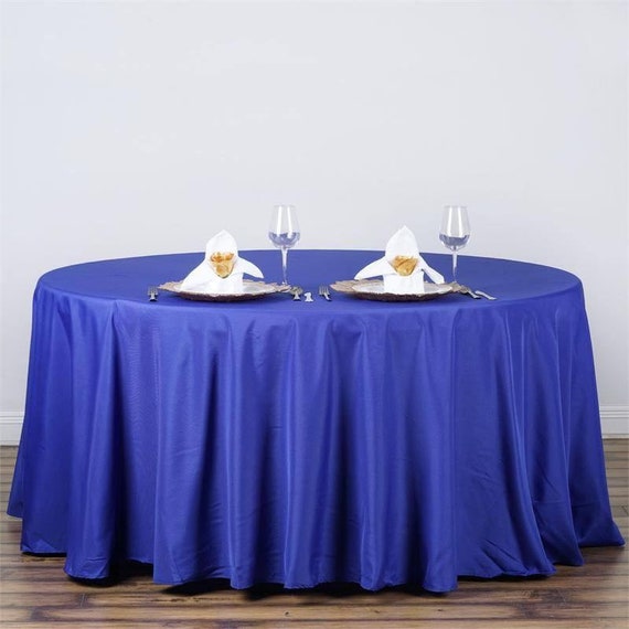 120 Royal Blue Polyester Round Tablecloth - Etsy
