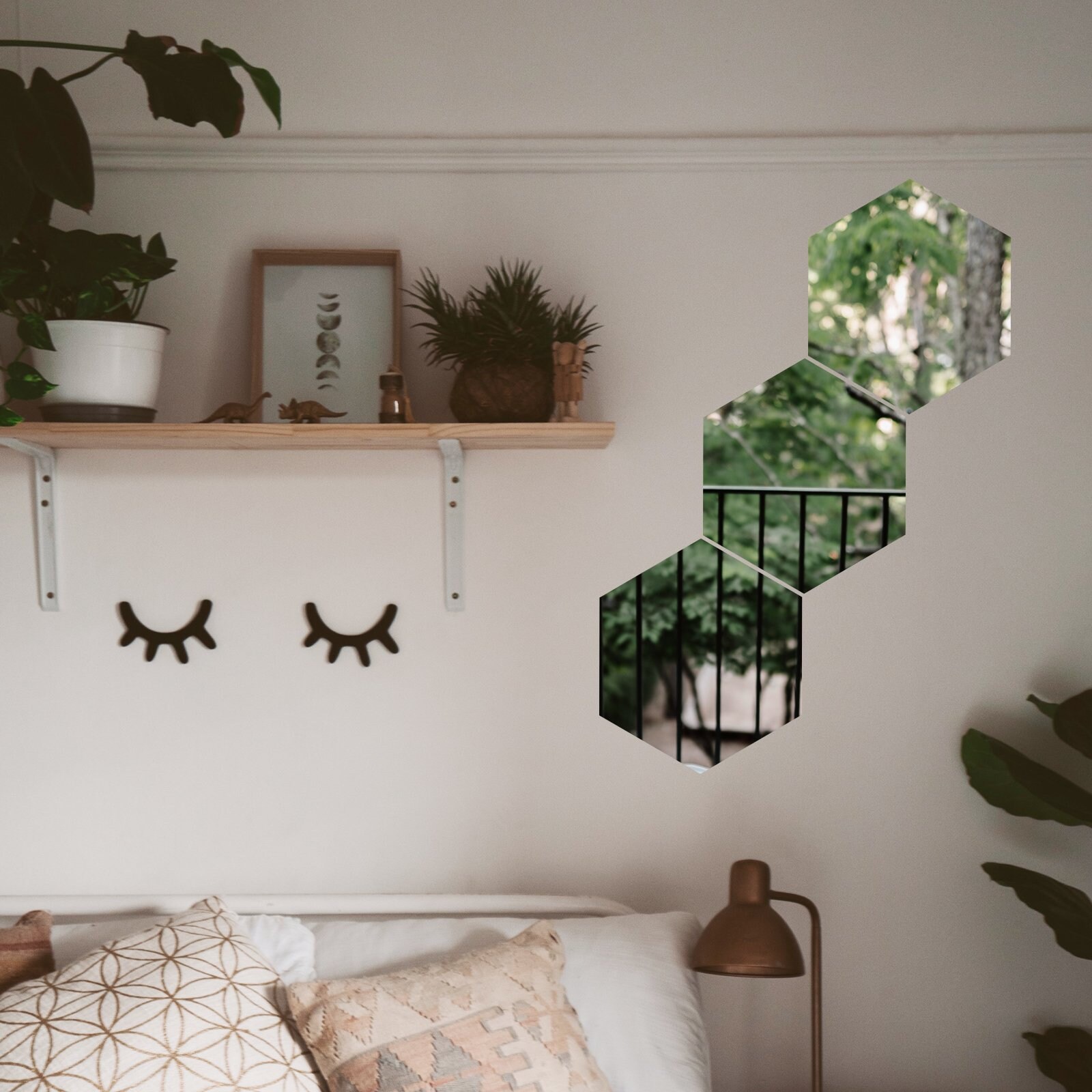 12 Hexagon Mirror Wall Decal Wall Stickers Acrylic Mirror for | Etsy