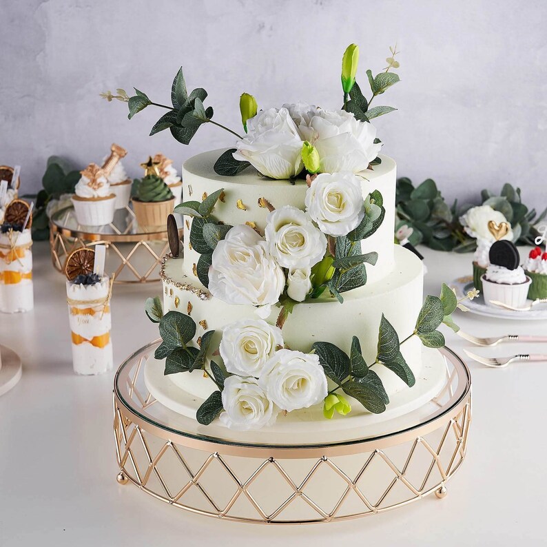 14 Round Gold Metal Geometric Cake Stand Display Riser - Etsy