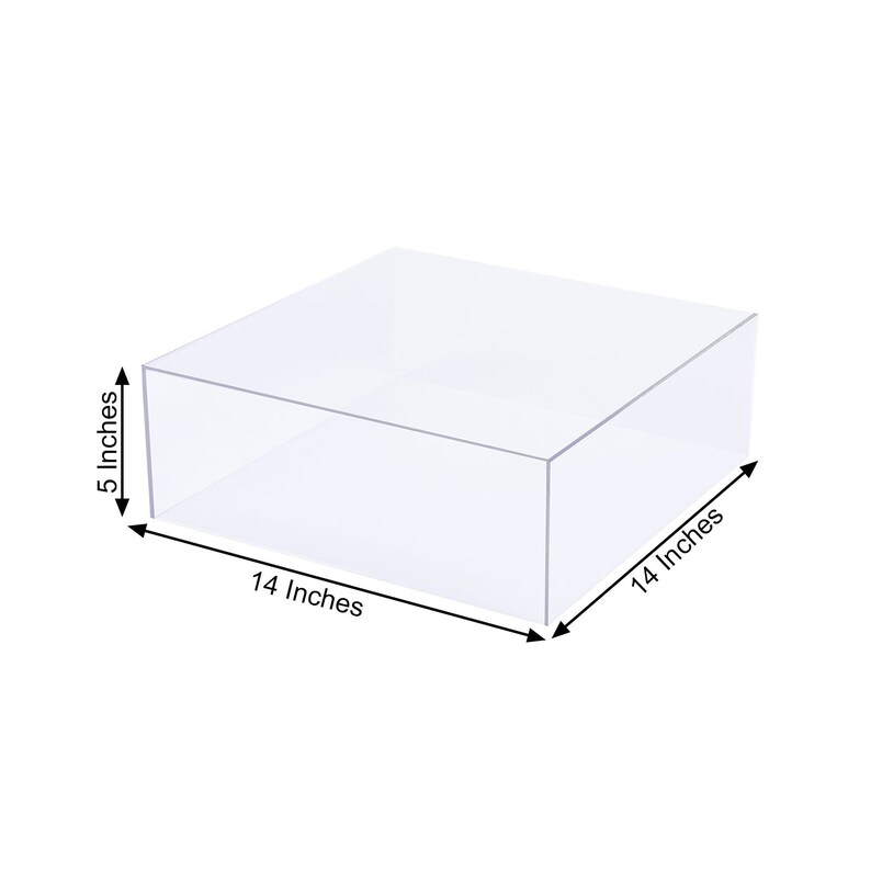 14"x14" | Clear Acrylic Cake Box Stand, Transparent Display Box ...