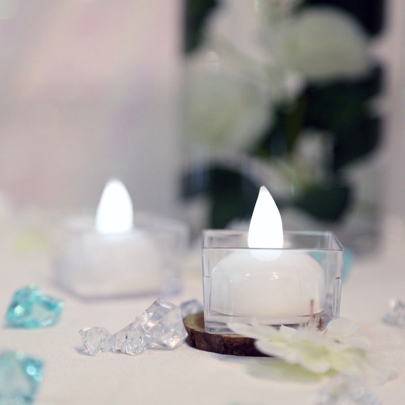 12 Pack | White Floating LED Candles, Flameless Candles, LED Party ...