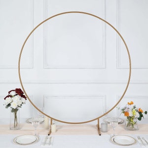 4ft Gold Metal Wedding Arch, Balloon Garland Hoop, Round Backdrop Stand ...