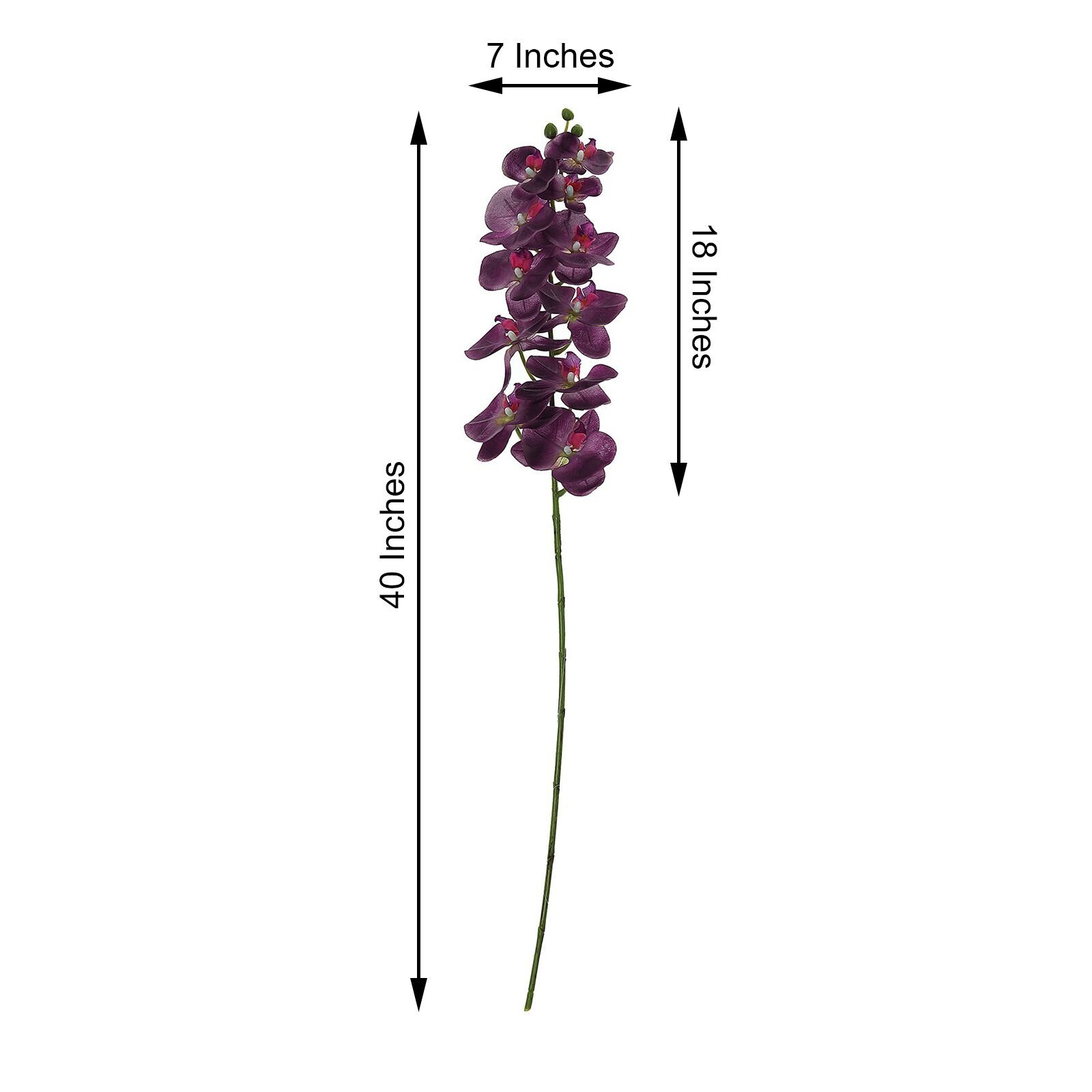 2 Stems 40 Eggplant Artificial Long Stem Orchids Silk - Etsy