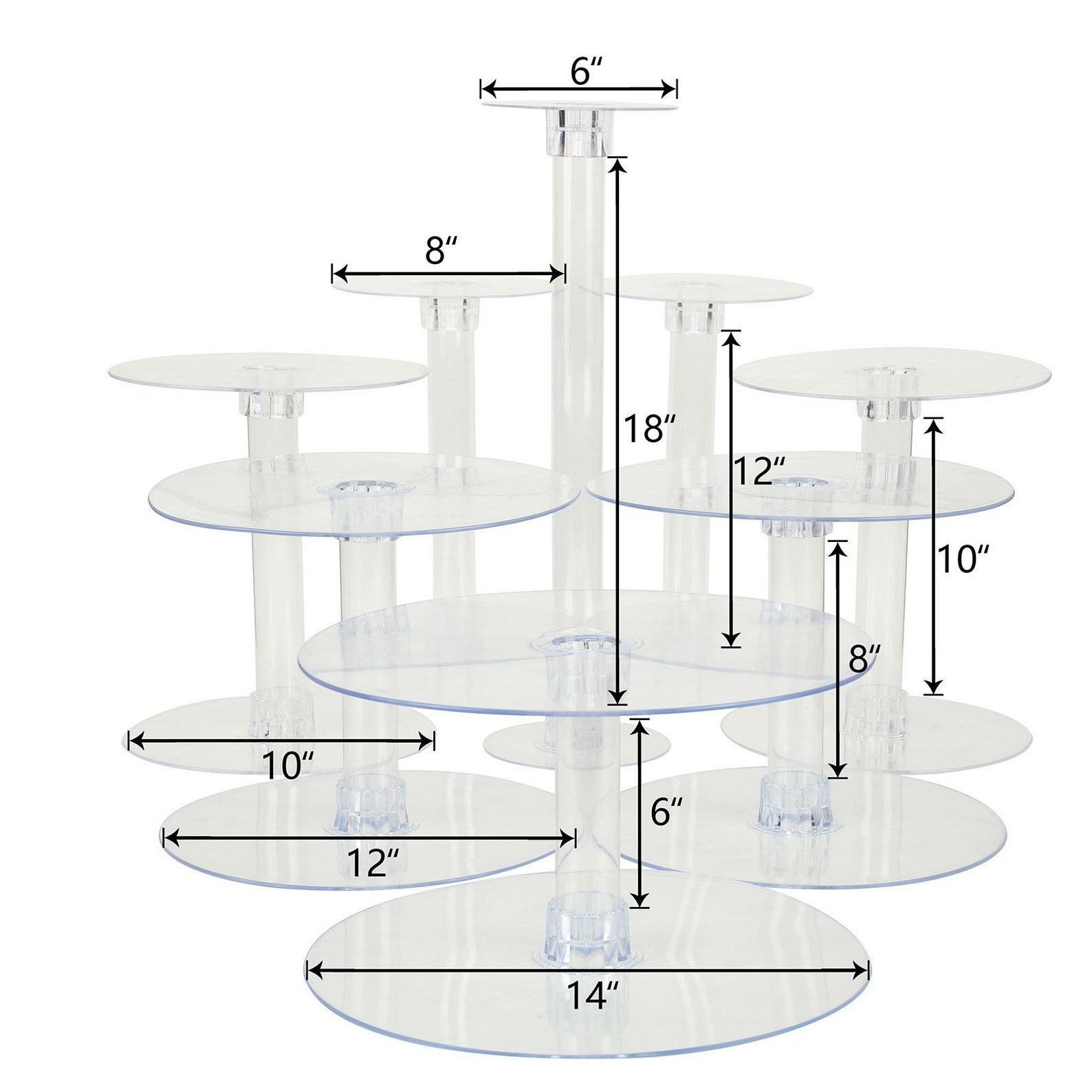 8 Tier Clear Cake Stand, Acrylic Cake Stand Riser, Display Stand for ...