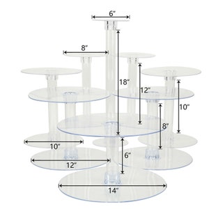 8 Tier Clear Cake Stand, Acrylic Cake Stand Riser, Display Stand for ...