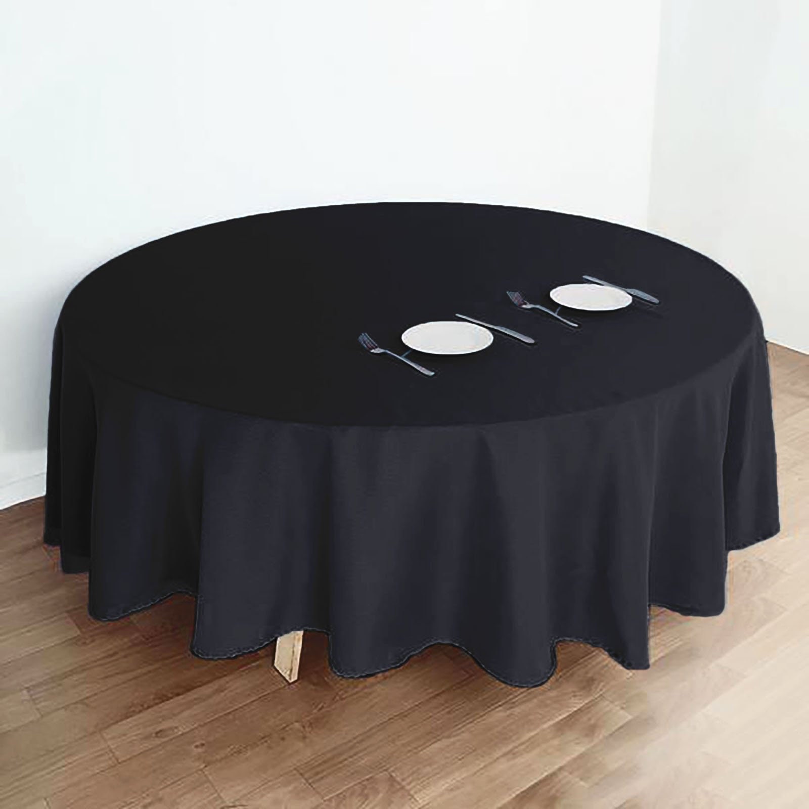 108 Black Polyester Round Tablecloth - Etsy