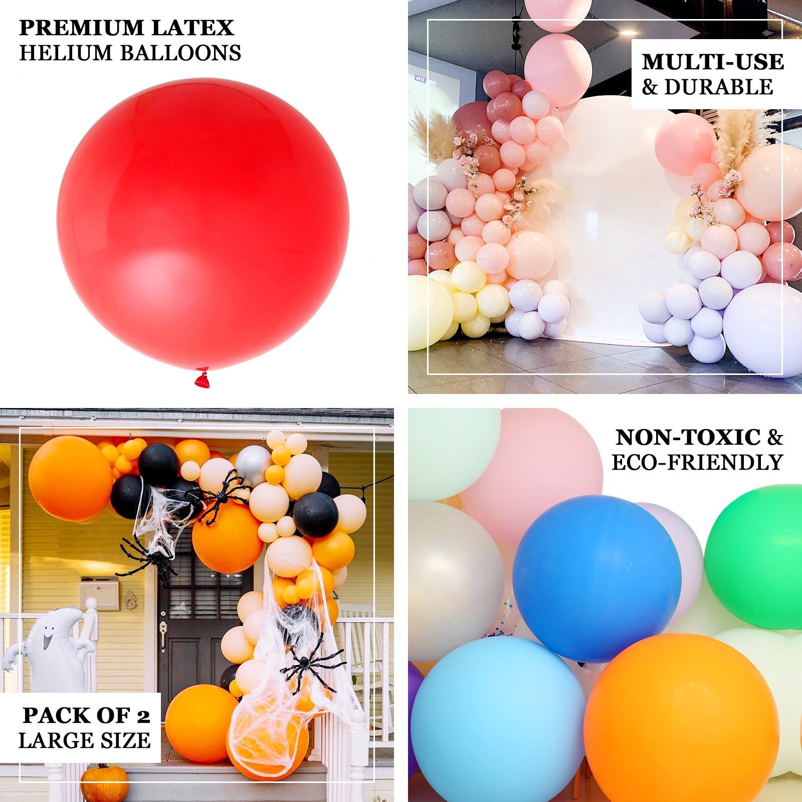2 Pack - 32" Pastel Turquoise Balloons, Latex Balloons, Matte Color ...