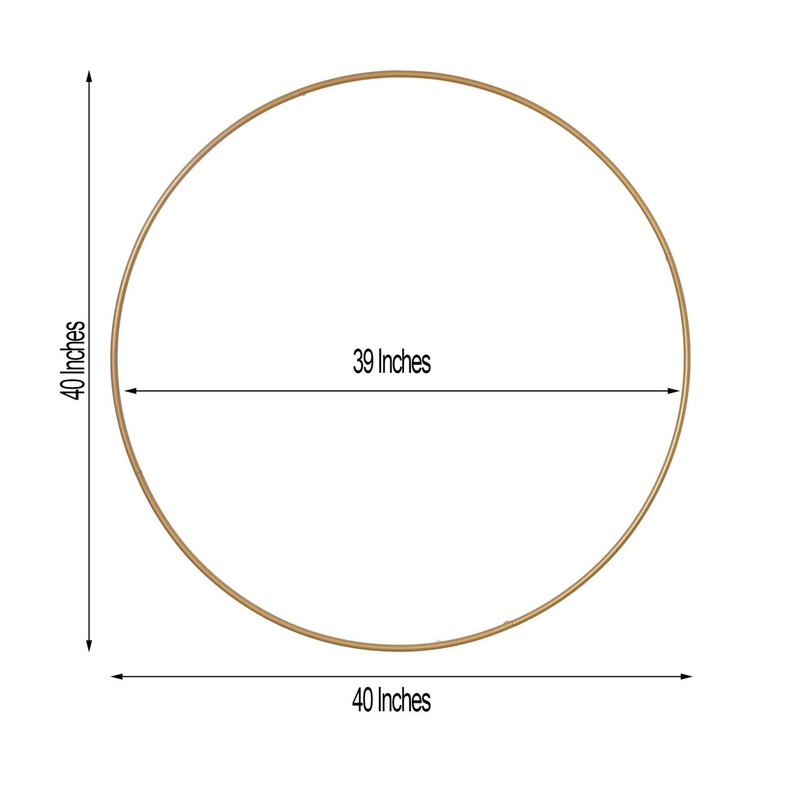 40" Gold Heavy Duty Metal Hoop Wreath, Floral Hoop, Door Wreath ...