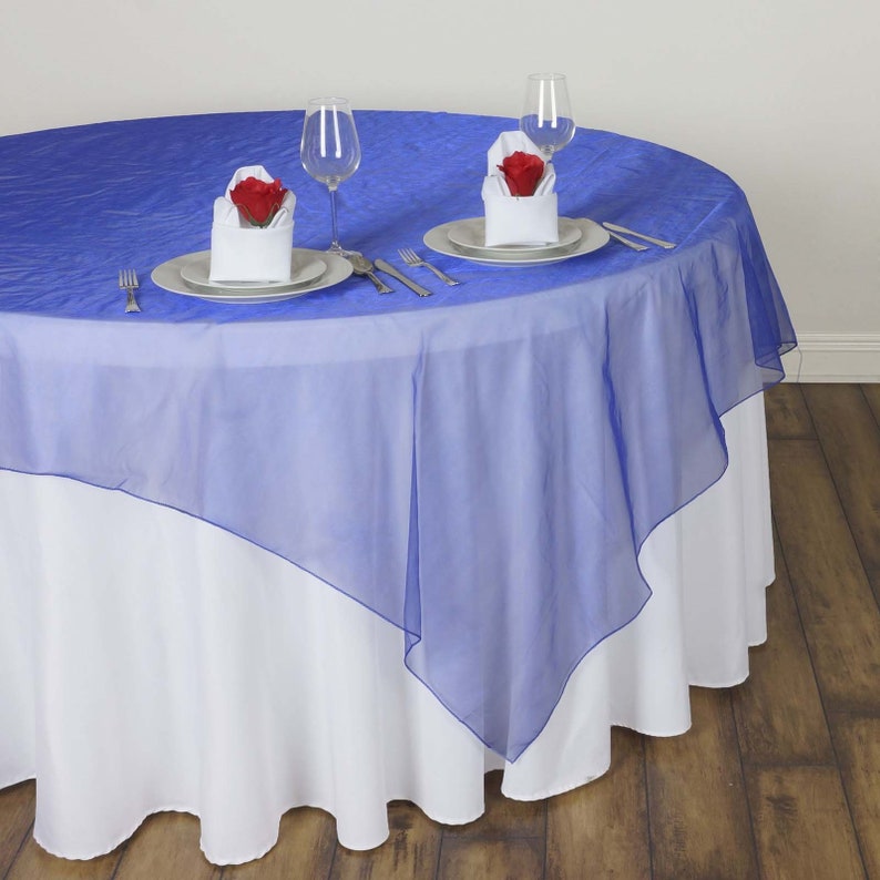 60 Royal Blue Square Sheer Organza Table Overlays - Etsy