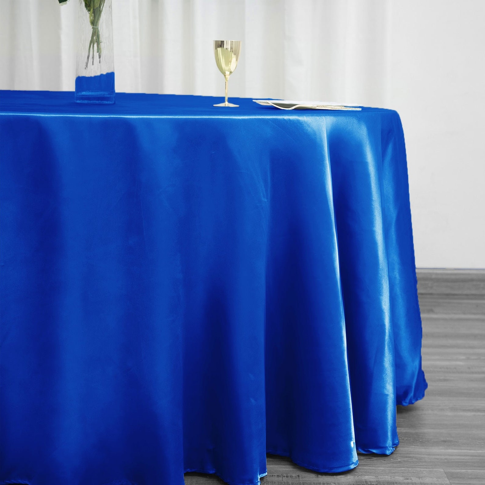120 Royal Blue Satin Round Tablecloth | Etsy