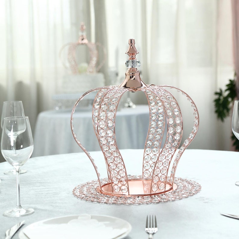 16 Rose Gold Cake Toppers With Acrylic Crystals Royal - Etsy