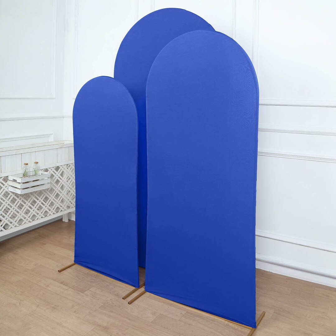 Set of 3 | Matte Royal Blue Spandex Fitted Wedding Arch Covers for ...