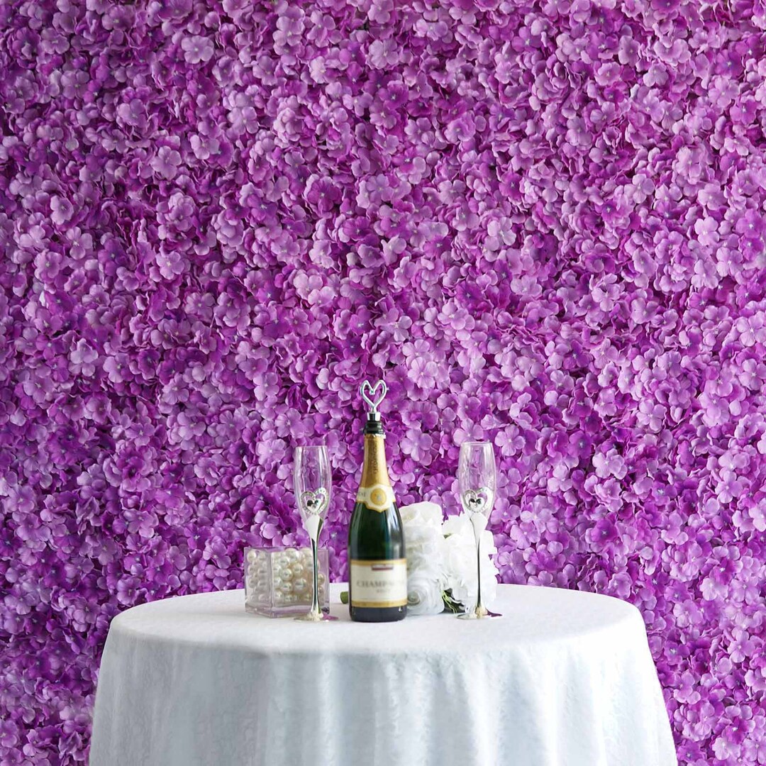 11 Sq Ft - 4 Panels Purple Hydrangea Flower Wall Panel for Birthday ...