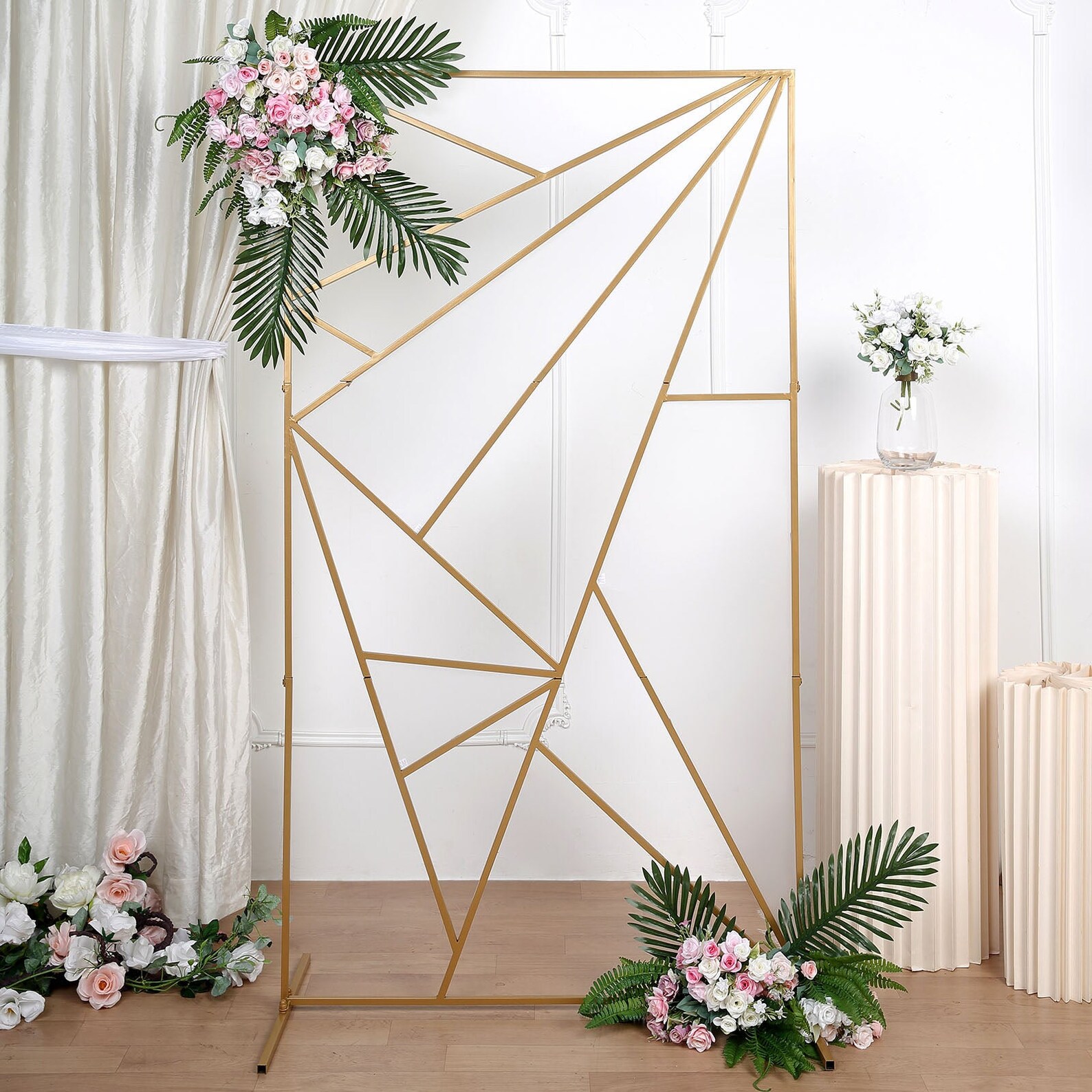 6ft Tall Gold Metal Geometric Wedding Backdrop Rectangle Floor - Etsy