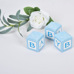 25 Pack | 2" Blue Square Baby Shower Party Favor Boxes, Candy Boxes ...